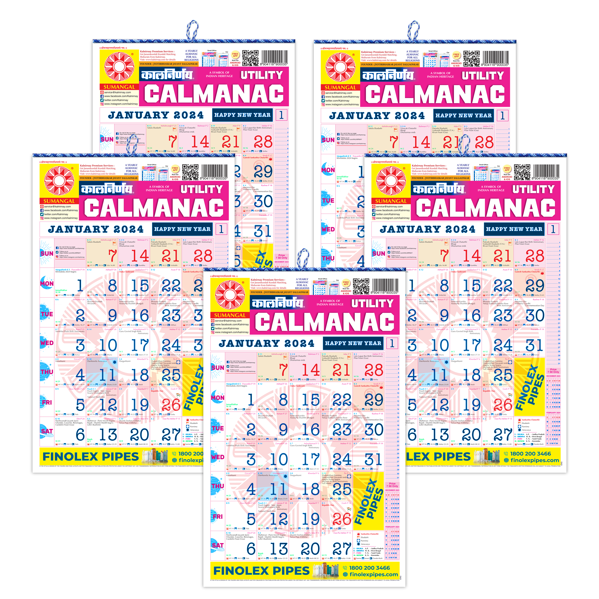 Buy Kalnirnay English 2024 Pack of 5 products online on Kalnirnay.com